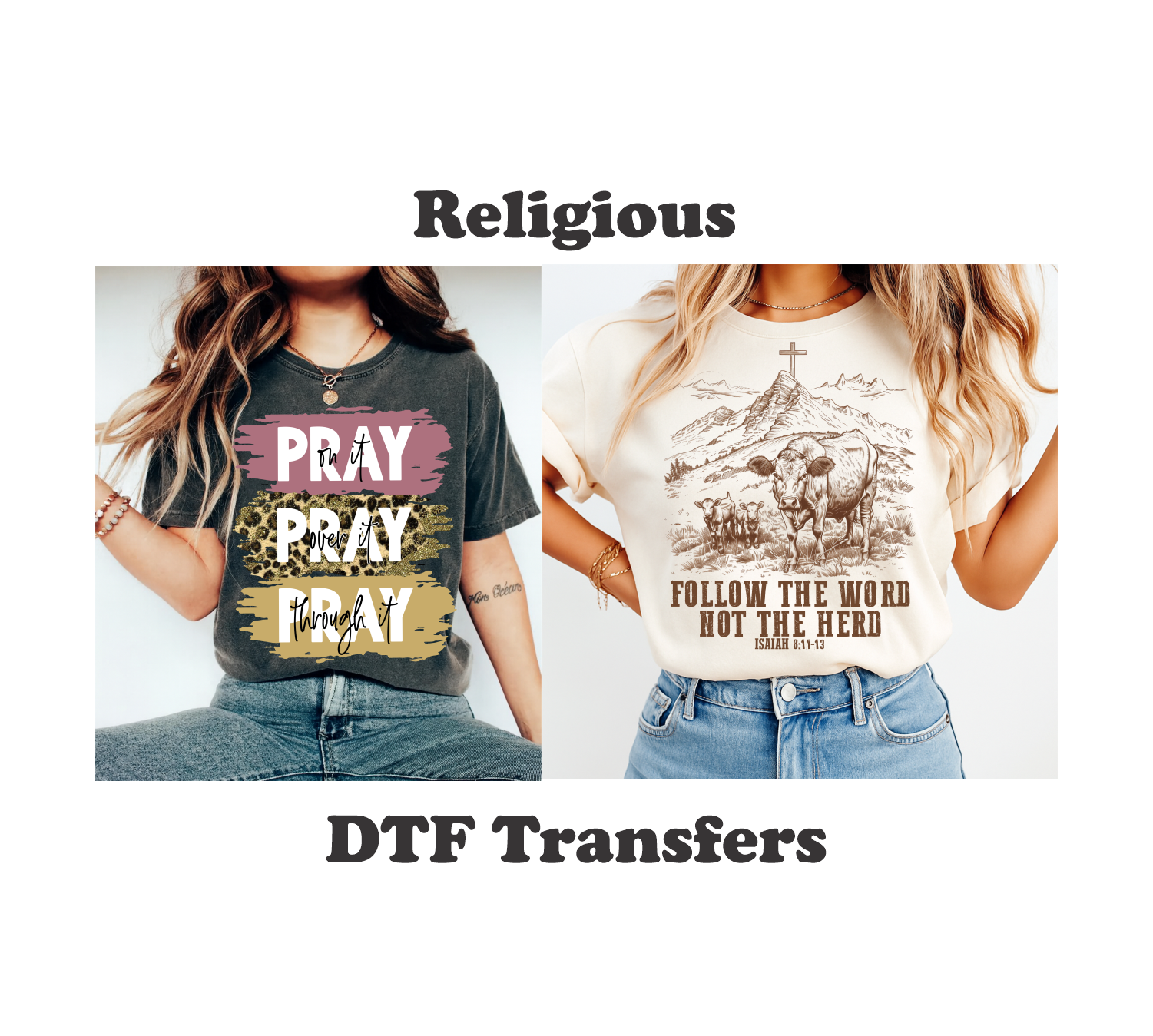 Religious DTF Transfers – Faith-Based Heat Transfers – Cute Tees For ...