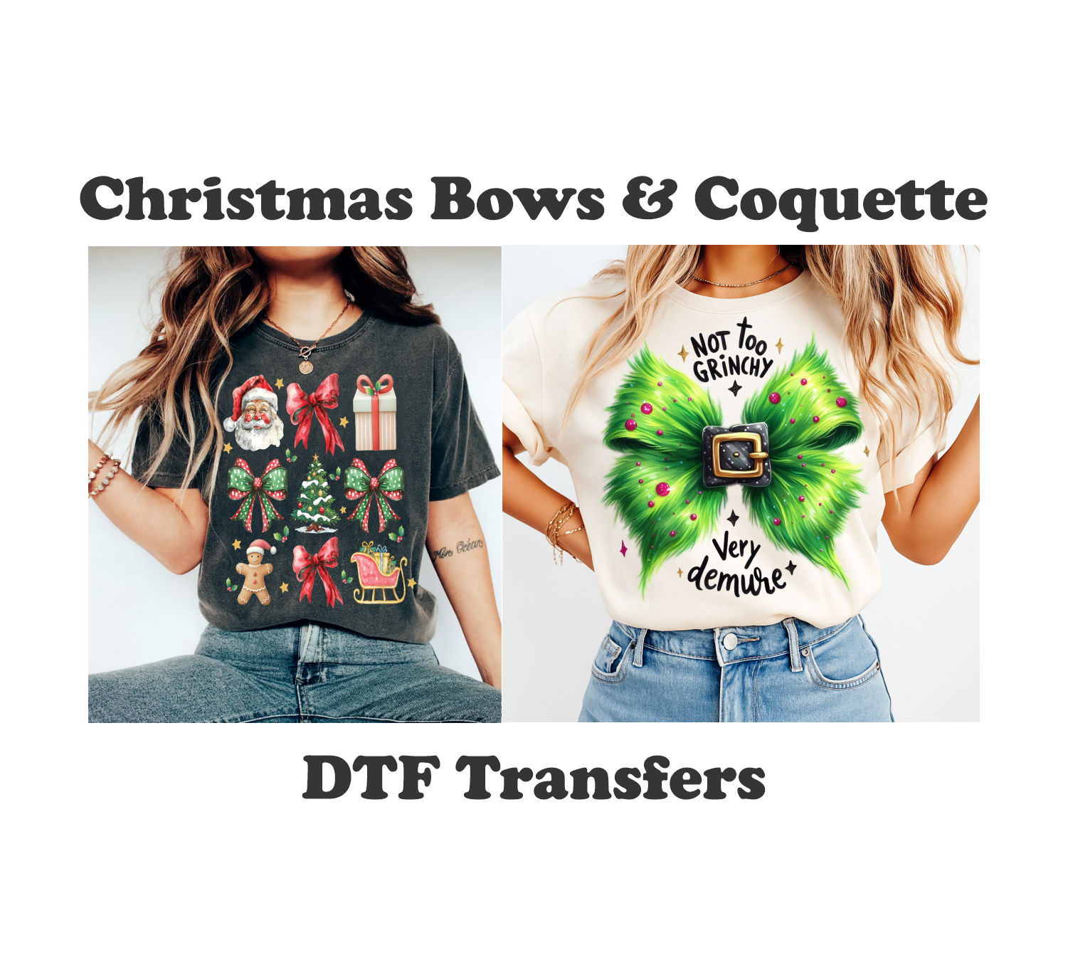 Coquette Aesthetic DTF Transfers | Bows & Feminine Iron-On Heat ...