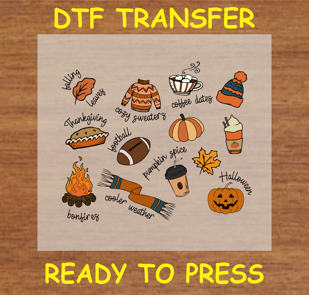 Fall Favorites - Fall DTF Transfer | Ready to Press – Cute Tees For ALL ...