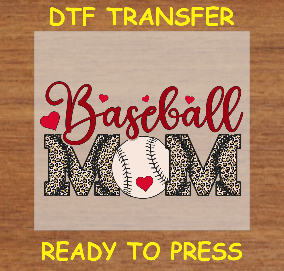 Baseball Mom DTF Transfer - Ready to Press | Custom Baseball Apparel ...