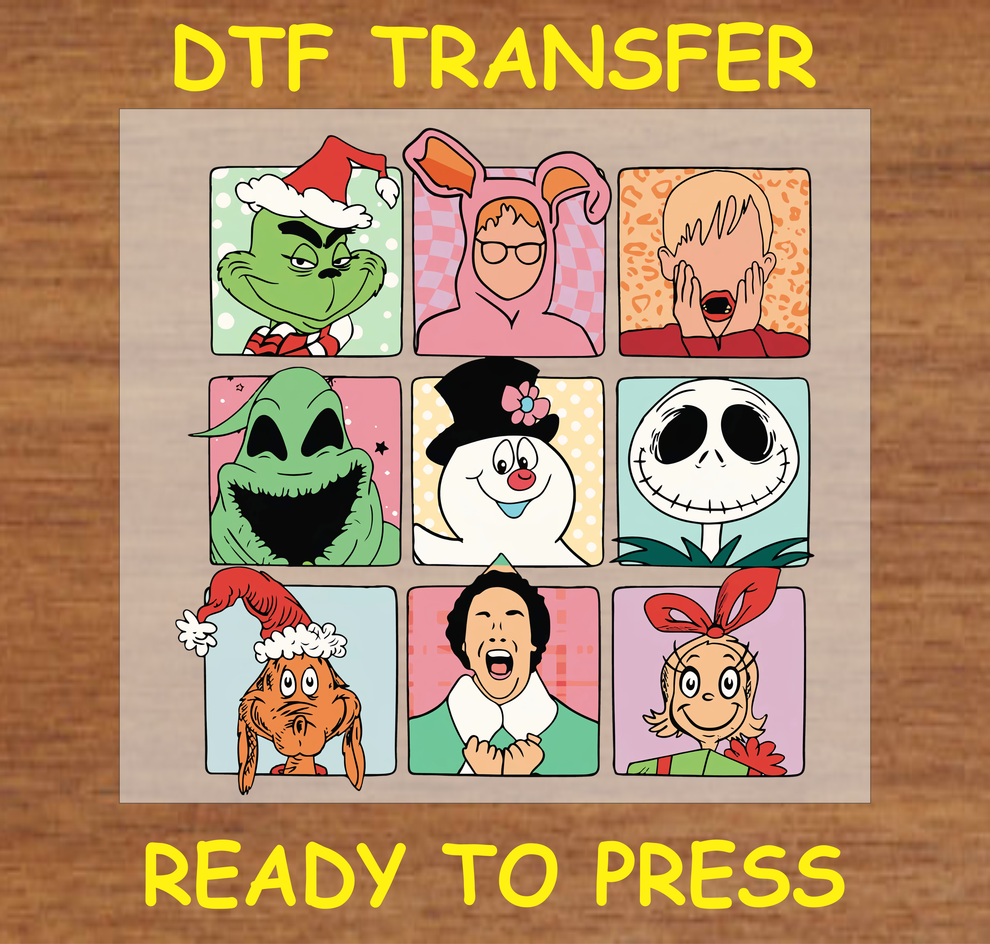 Christmas Movie Characters DTF Transfer - Ready to Press Custom Shirt ...